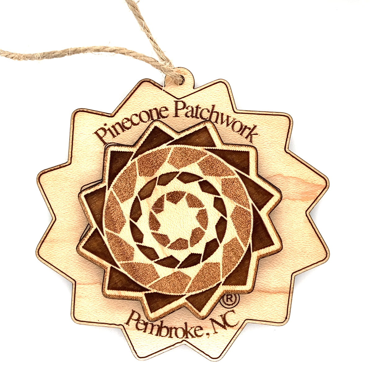 Maple Wood Pinecone Patchwork Ornament #2 – LumbeeJewelry.com